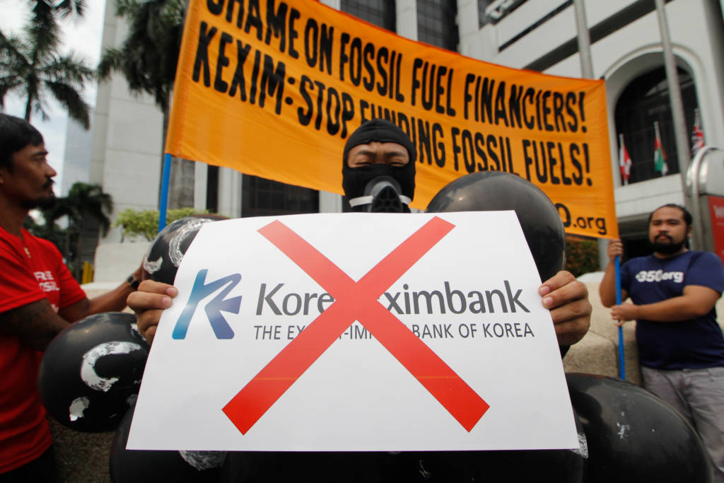 Climate activists protest Korea EXIM Bank's funding of fossil fuels ...